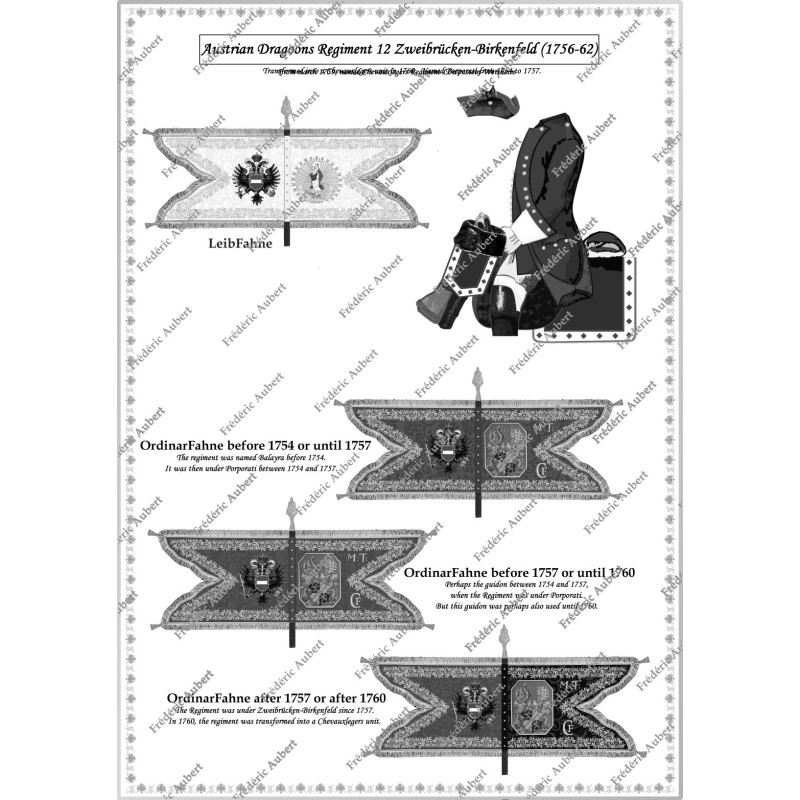 Austria - Dragoons - Uniforms & Guidons 1756-1763