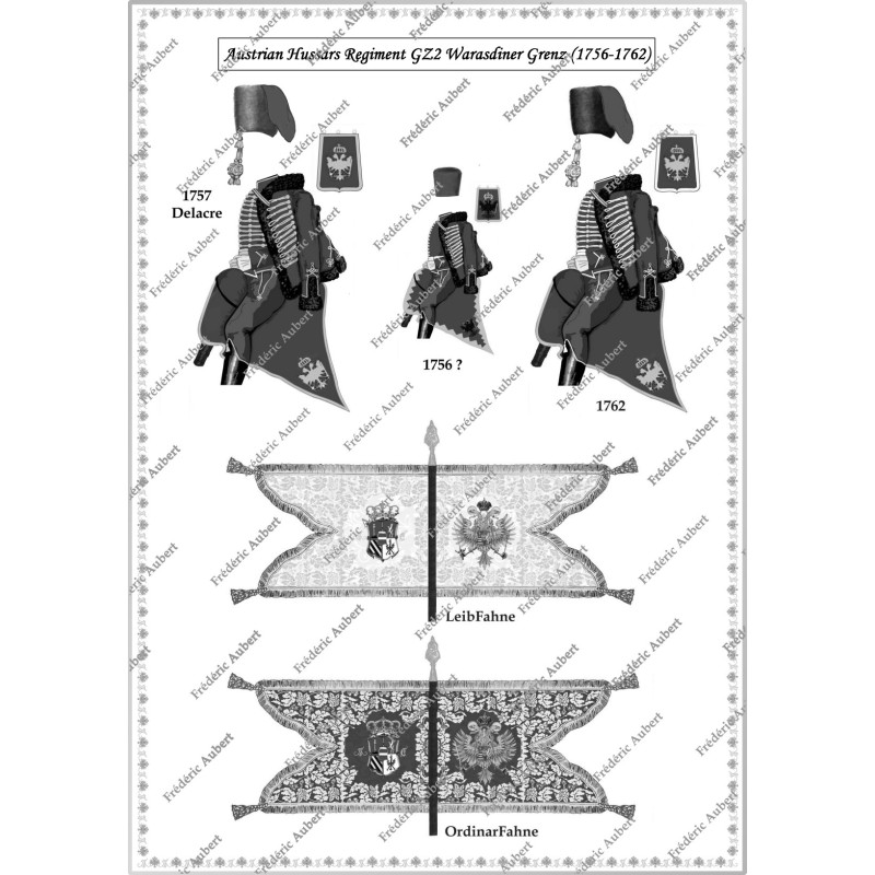 Austria - Hussars - Uniforms & Guidons 1756-1763