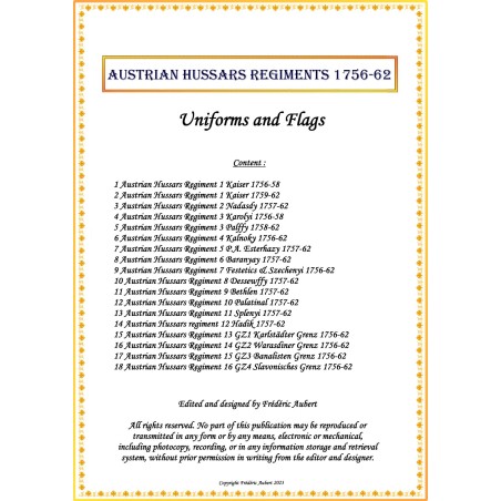 Austria - Hussars - Uniforms & Guidons 1756-1763