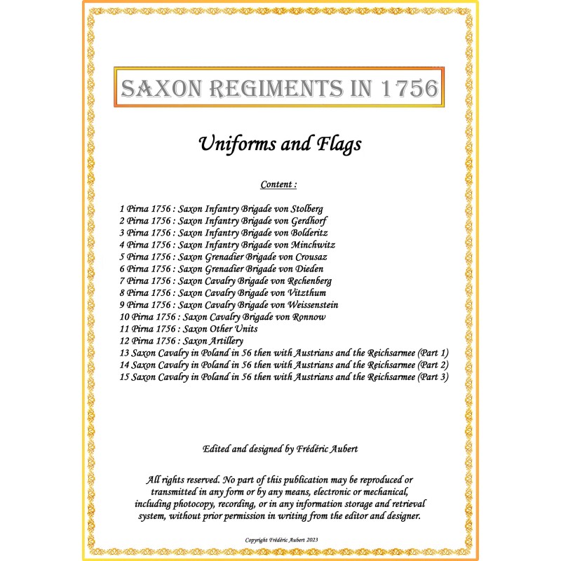 Saxony - Army in 1756 - Uniforms and Flags