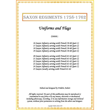 Saxony - Army that serve with the French - Uniforms and Flags 1758-1762