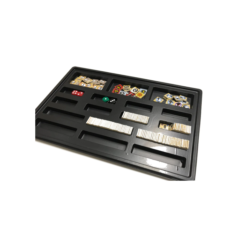 5 Black countertrays with transparent lid for 5/8" (15mm) counters