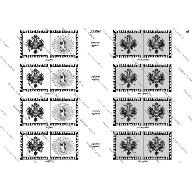 Austrian Army: Flags to Print (18 plates)