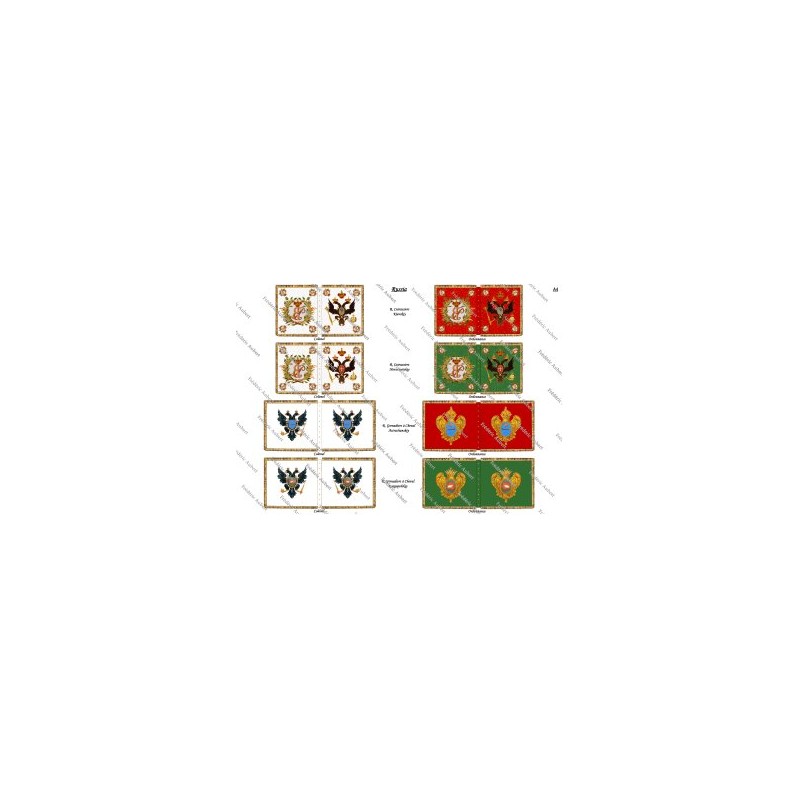 Russian Army - Cavalry: Flags to Print (9 plates)