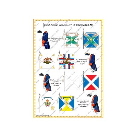 French Army in Germany "Infantry" - Uniforms and Flags 1757-1762