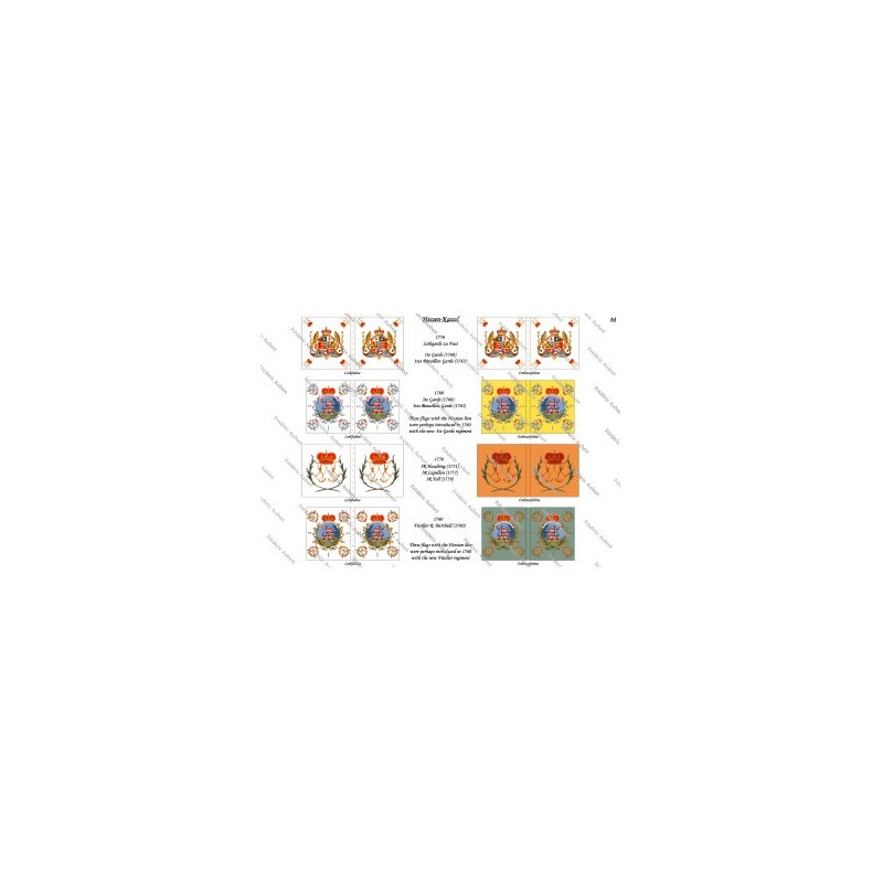 Hessen-Kassel Army: Flags to Print (13 plates)