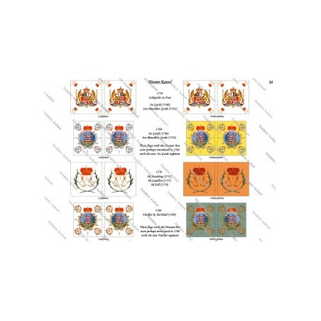 Hessen-Kassel Army: Flags to Print (13 plates)