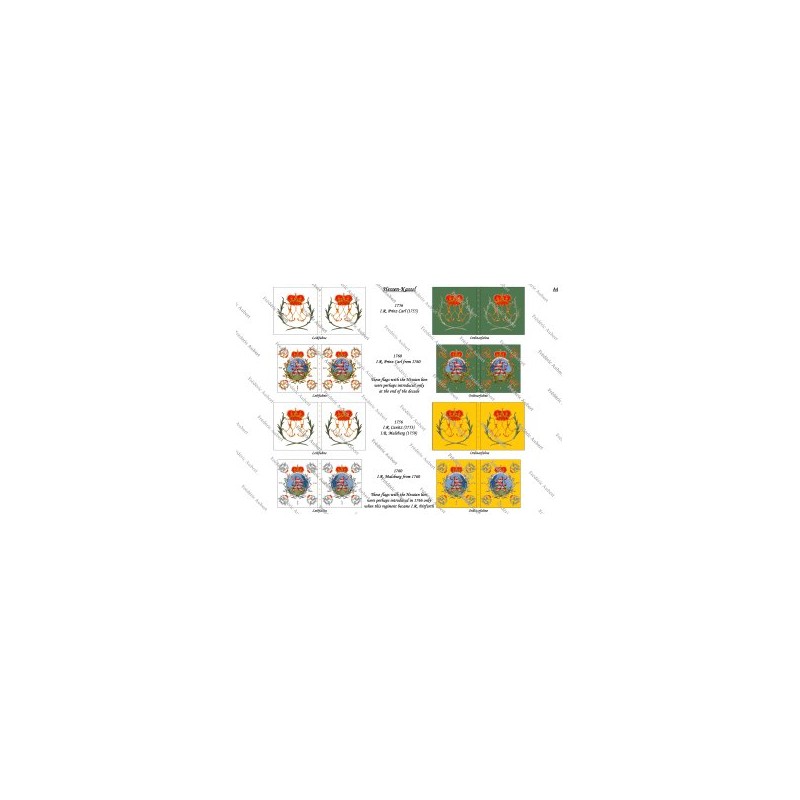 Hessen-Kassel Army: Flags to Print (13 plates)