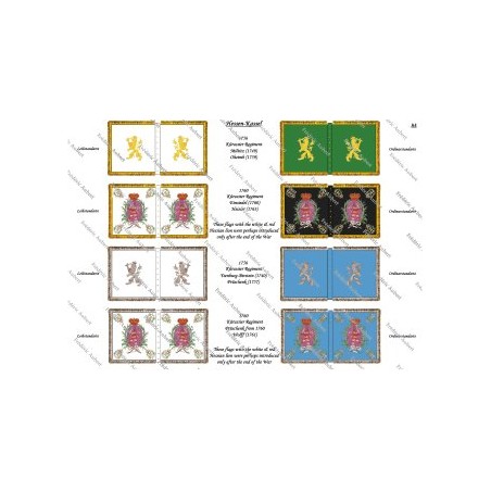 Hessen-Kassel Army: Flags to Print (13 plates)