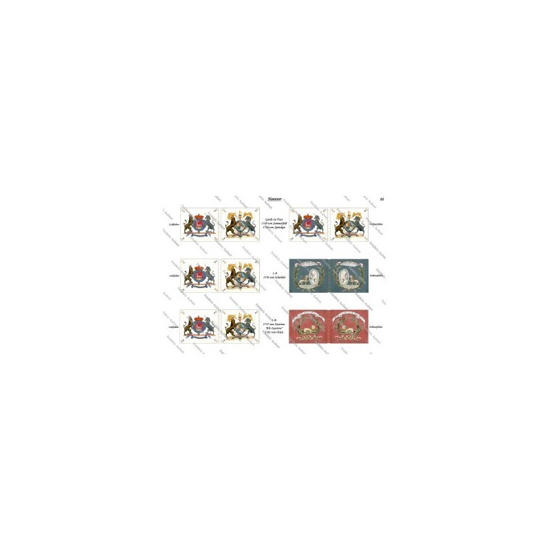 Hanoverian Army: Flags to Print (17 plates)