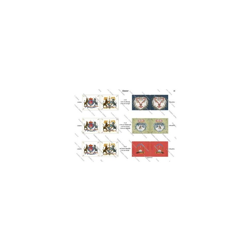 Hanoverian Army: Flags to Print (17 plates)