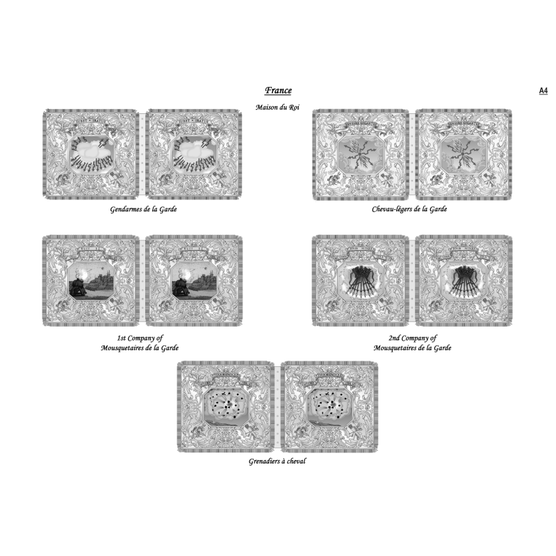 French Army - Garde + Infantry: Flags to Print (28 plates)