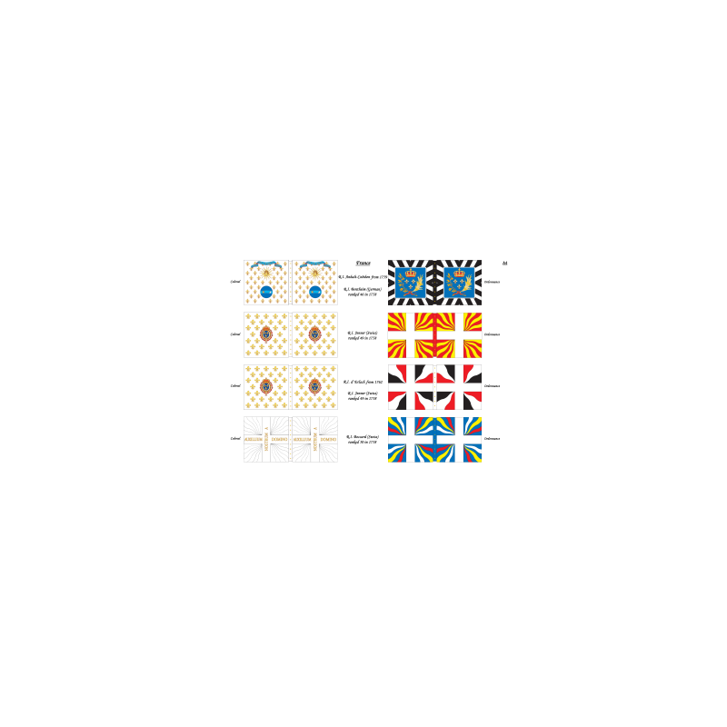 French Army - Garde + Infantry: Flags to Print (28 plates)