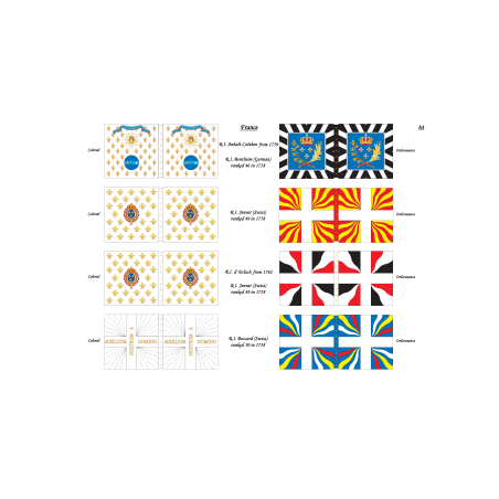 French Army - Garde + Infantry: Flags to Print (28 plates)