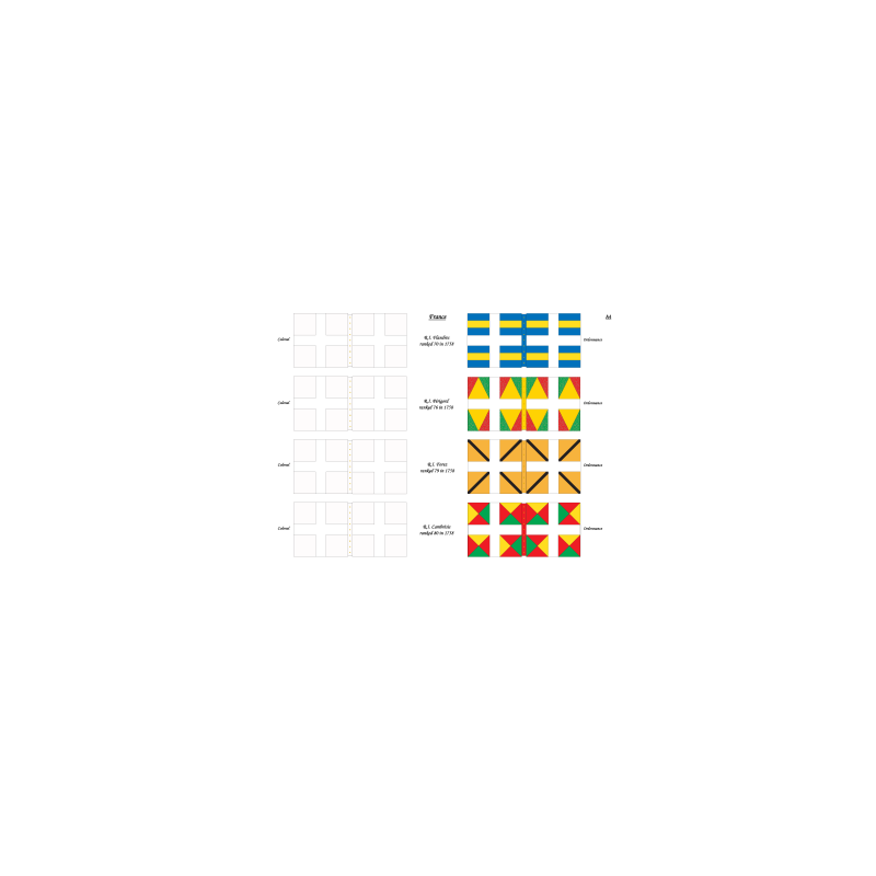 French Army - Garde + Infantry: Flags to Print (28 plates)