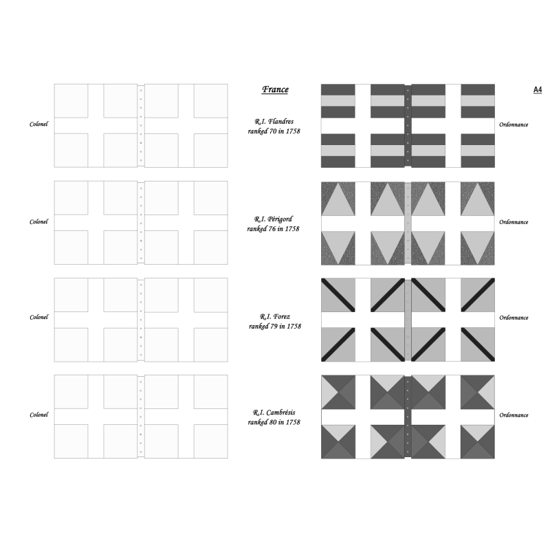French Army - Garde + Infantry: Flags to Print (28 plates)