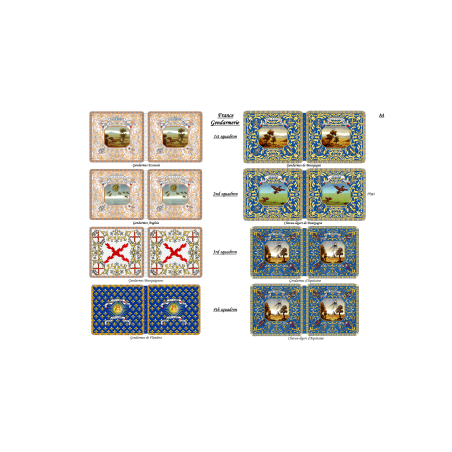 French Army - Cavalry + Light troops: Flags to Print (28 plates)