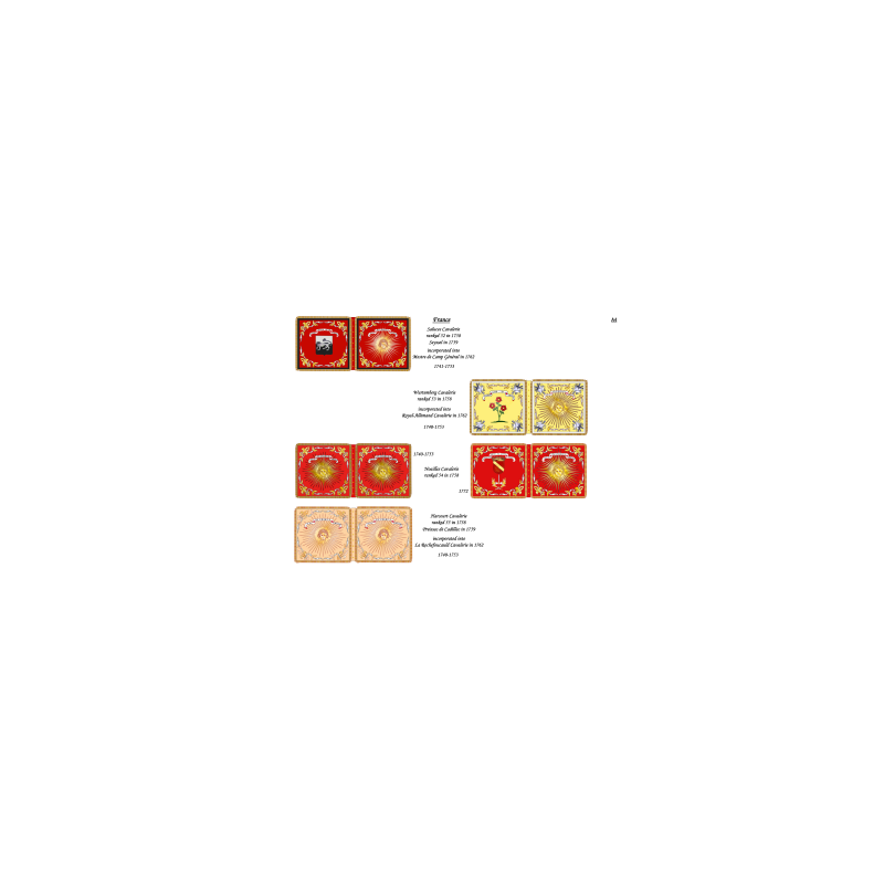 French Army - Cavalry + Light troops: Flags to Print (28 plates)